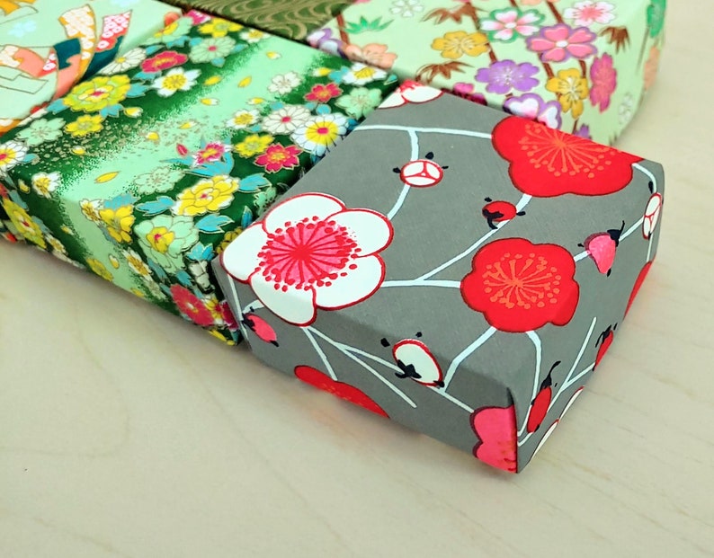 5 Pack Green Origami Masu Boxes Premium Quality Japanese Yuzen Washi ...