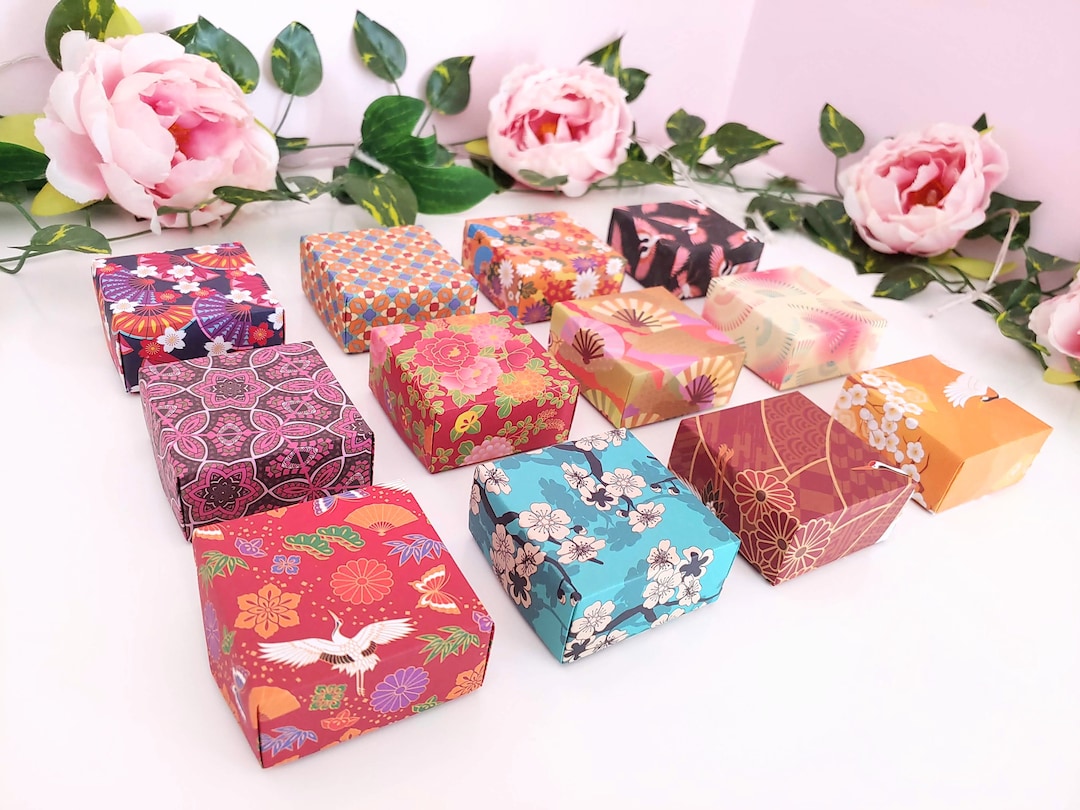 Origami Gift Boxes – 12 Pack | Small Paper Jewelry Boxes With Optional ...