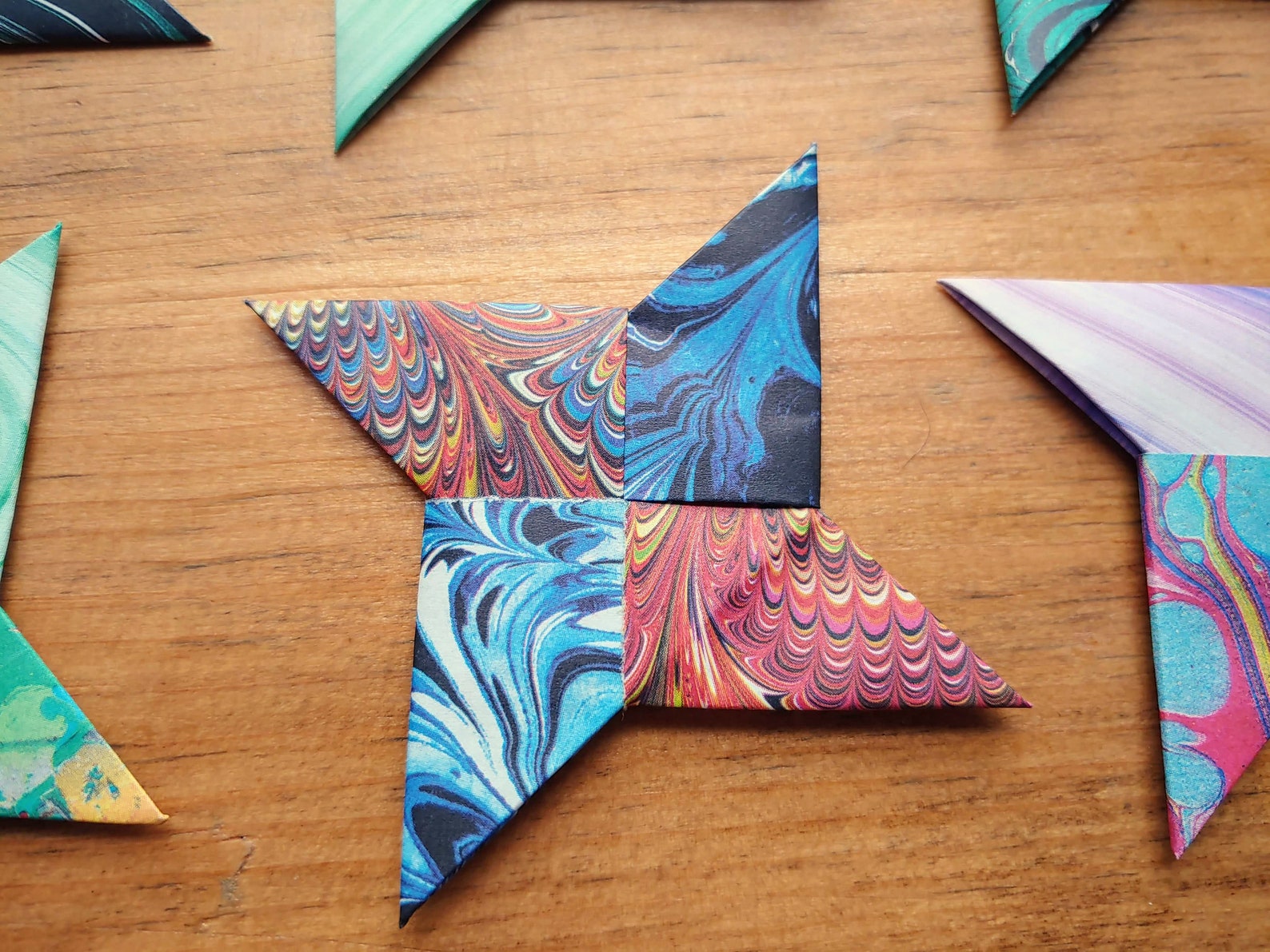12pc Hand-folded Origami Throwing Stars, Shuriken, Ninja Stars Finished ...