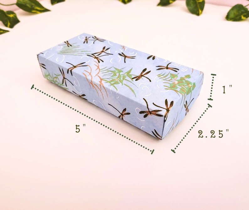 Rectangular Origami Box: Light Blue Dragonfly Pattern (5" X 2.25" X 1 ...
