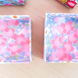 3pc Light Blue Origami Masu Boxes Premium Quality Japanese Yuzen Washi ...