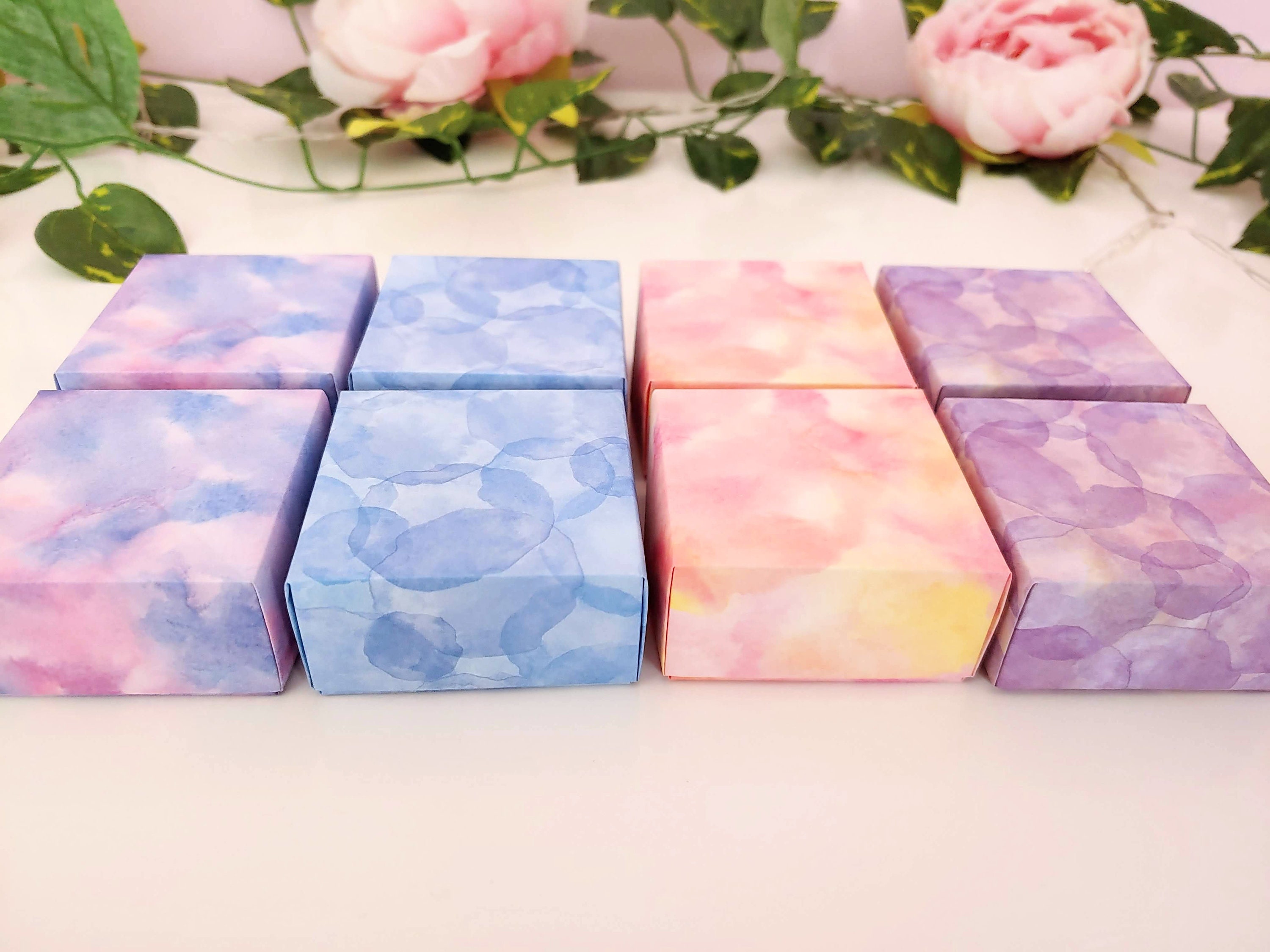 8 Pack Small Cute Boxes Watercolor Pattern Paper Boxes Feminine, Girly ...