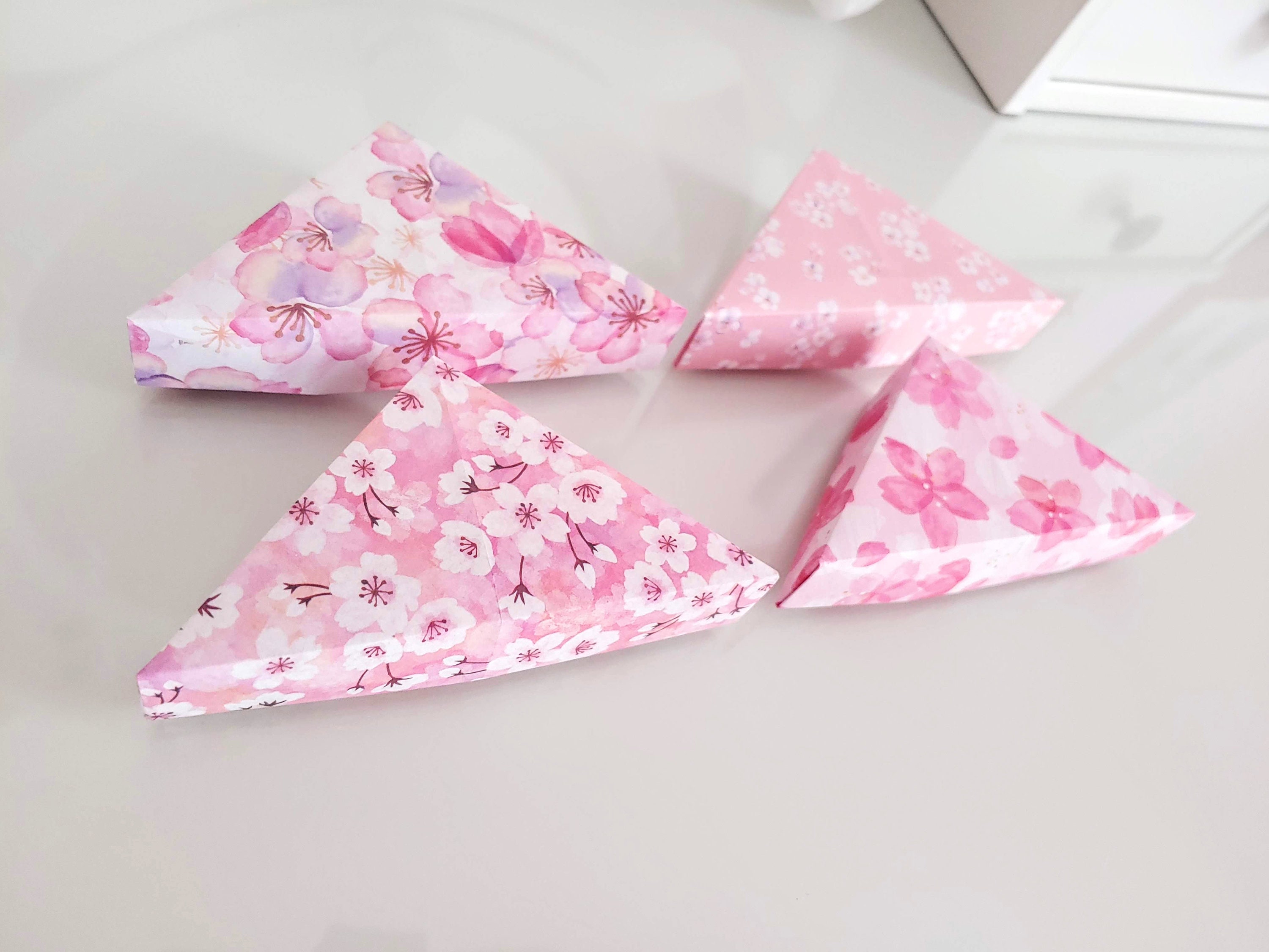 4-pack Small Triangle Paper Boxes W/ Lids Sakura cherry - Etsy