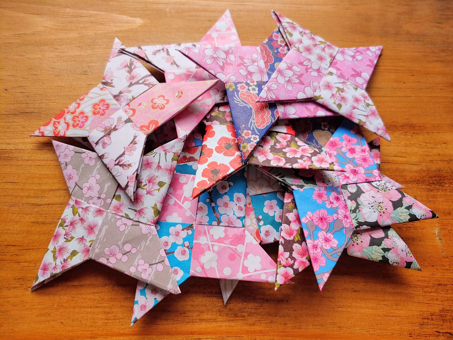 12pc Hand-folded Origami Throwing Stars, Shuriken, Ninja Stars Finished ...
