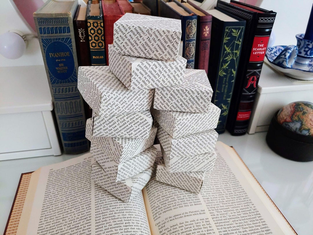 5 Pack Vintage Book Page Boxes: Small Empty Gift Boxes Made With Old ...