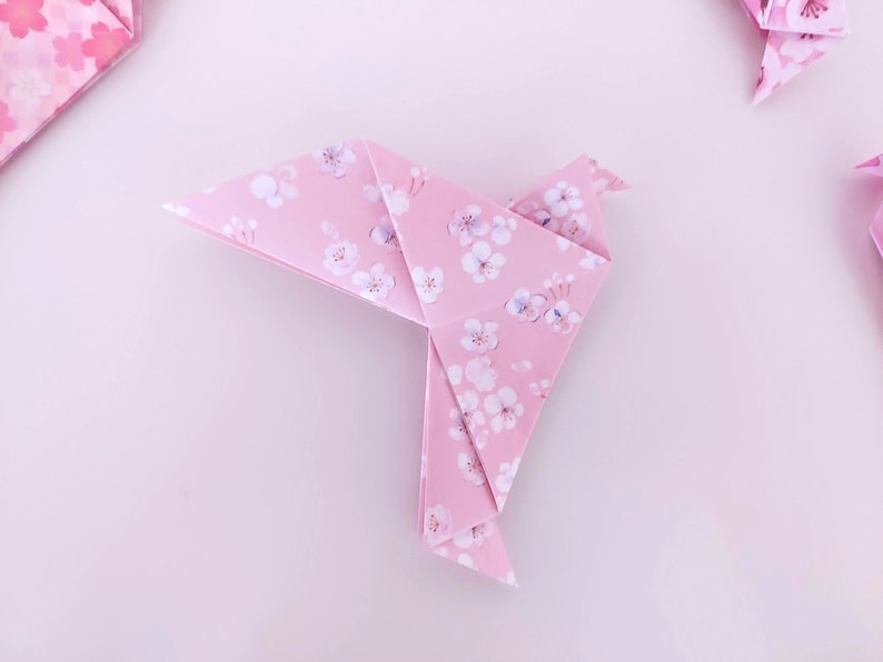 15pc Origami Peace Doves: Sakura Patterns cherry Blossoms 3.5x3.5 Pink ...
