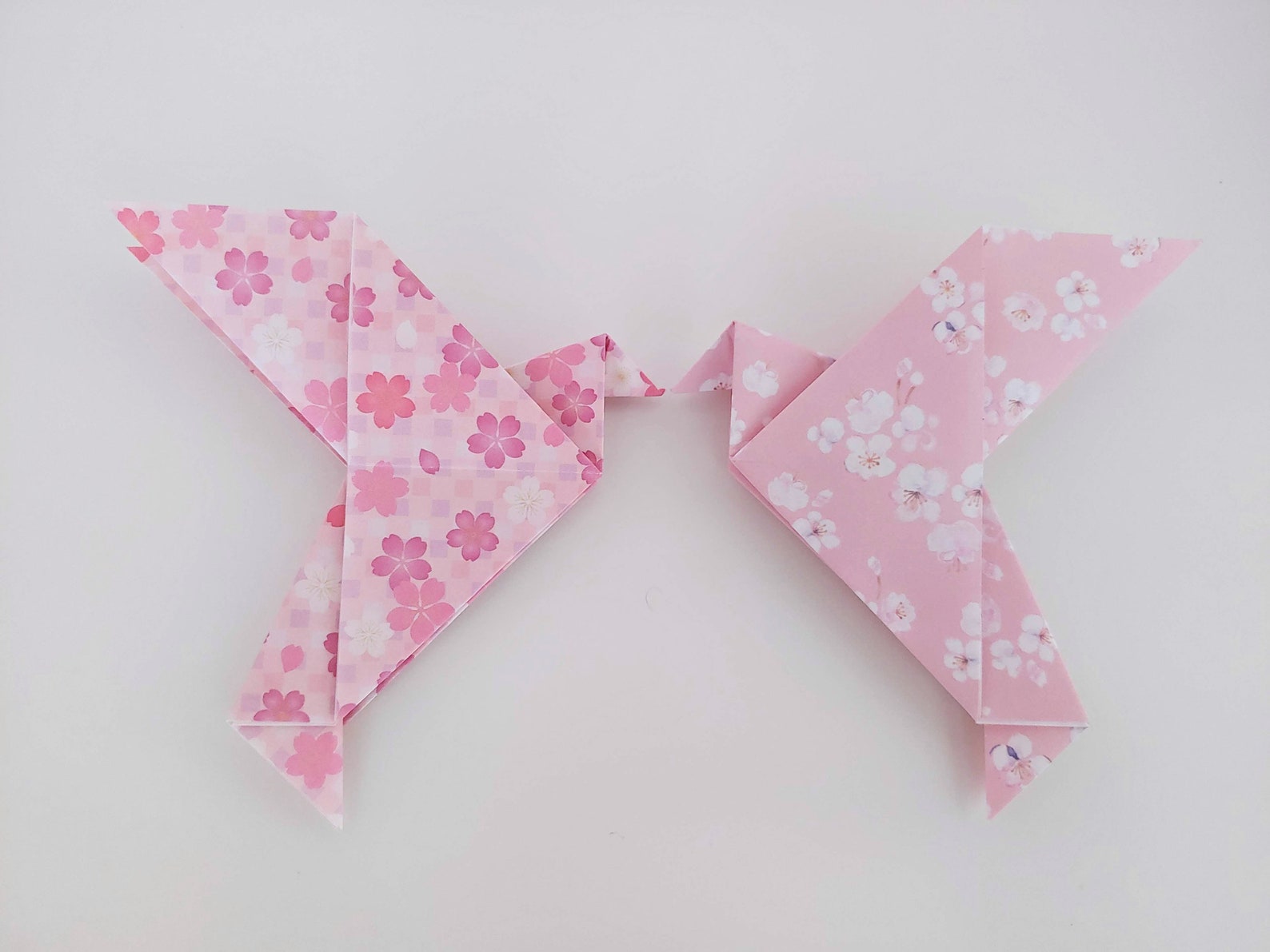 15pc Origami Peace Doves: Sakura Patterns cherry Blossoms 3.5x3.5 Pink ...