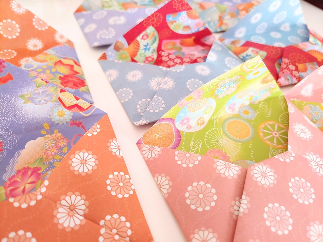 8pc Decorative Origami Envelopes (4" X 3") Handmade Japanese Stationery ...