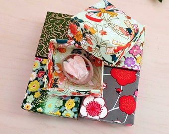 5pc Red Origami Masu Boxes Premium Quality Japanese Yuzen Washi Paper ...