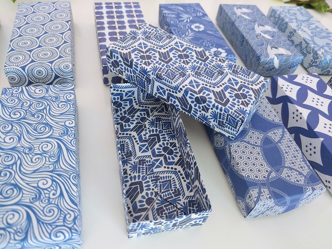 12 Pack Small Rectangle Paper Boxes W/ Lids Finished Origami | Etsy