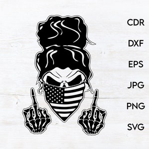 Skeleton Girl Svg Printable Design Vector Skull Silhouette - Etsy