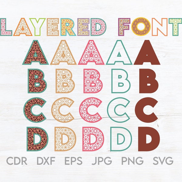 Layered Fonts Svg - Etsy