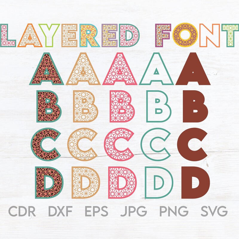 Layered Fonts Svg - Etsy