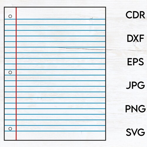 Notebook Paper Svg Notebook Sheet Svg Scrapbooking Svg - Etsy Canada