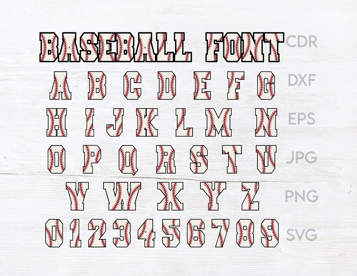 Baseball Font Svg Baseball Letters Baseball Alphabet Sport - Etsy