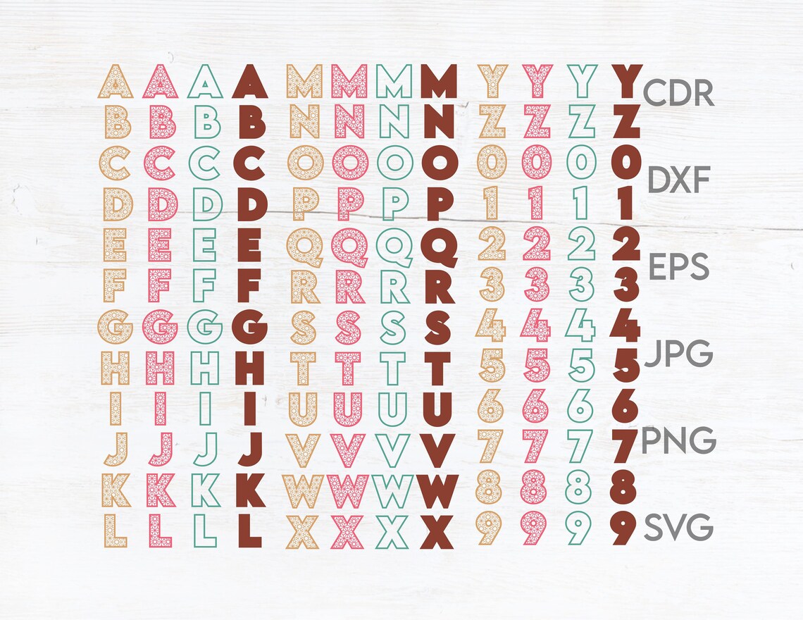 Layered Font Svg Layered Alphabet Layered Letters Geometric | Etsy