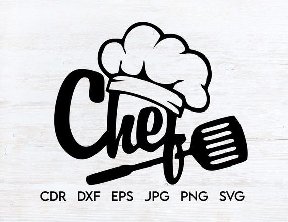 Chef svg cut file instant download kitchen silhouette | Etsy