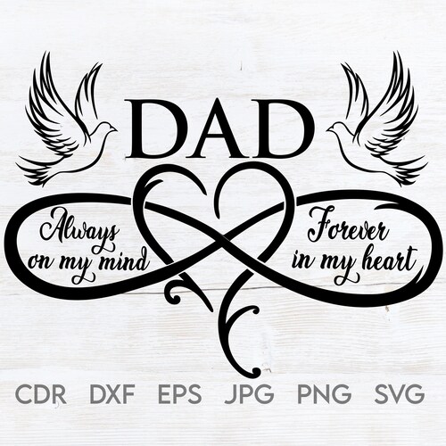 Dad Memorial Svgdad in Heaven Pngin Memory of Dad - Etsy