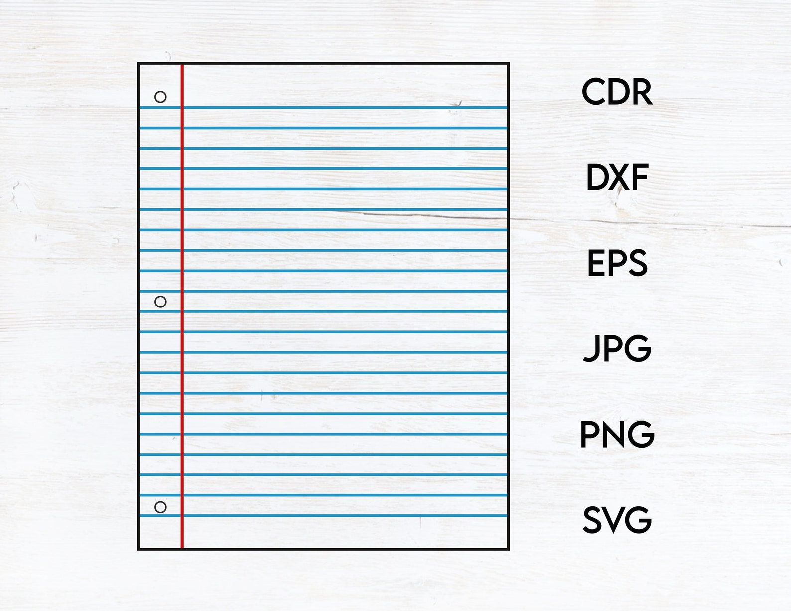 Notebook Paper Svg Notebook Sheet Svg Scrapbooking Svg - Etsy