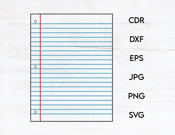 Notebook Paper Svg Notebook Sheet Svg Scrapbooking Svg - Etsy Canada
