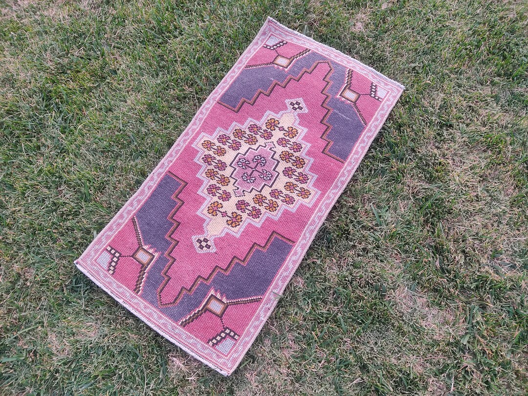 1.7x3.4 Feet Turkish Oushak Small Rug Welcome Doormat Rug Bathmat Rug ...