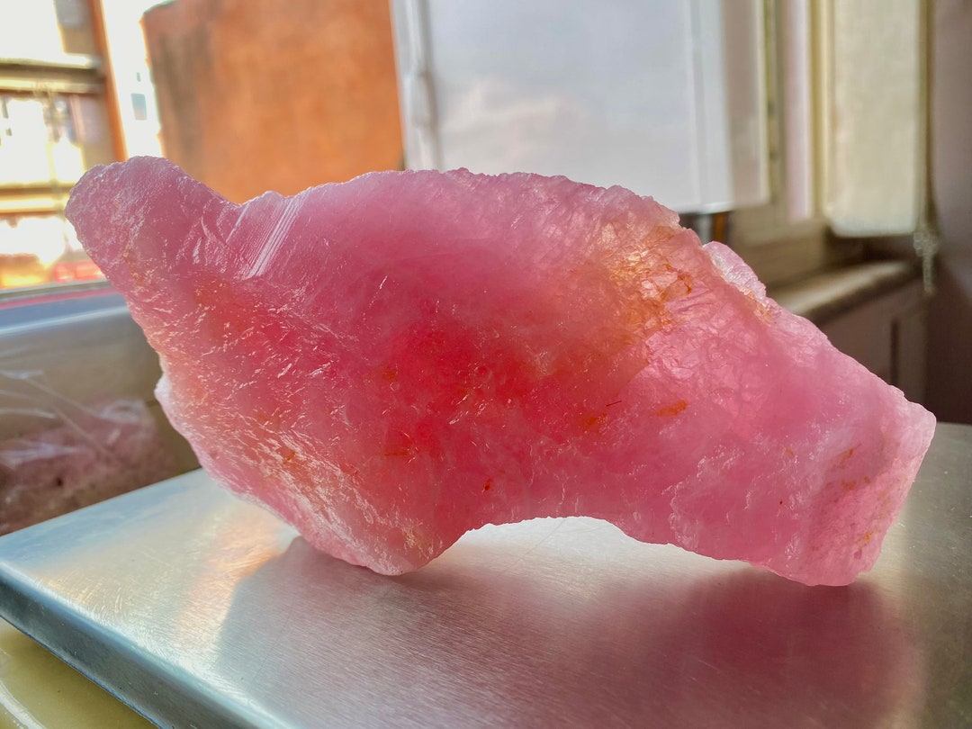 699 Grams Huge Natural Morganite Raw Gemstone for Carving / Rich Pink ...