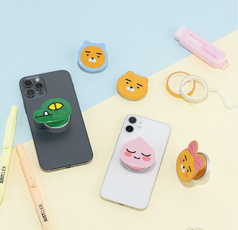 KAKAO FRIENDS - Face Griptok Slim - Ryan, Ribbon, Hoodie, Apeach, Con ...