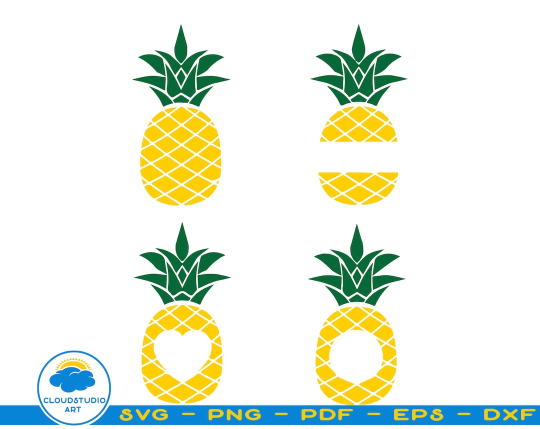 Pineapple Svg,pineapple Bundle Svg Files,pineapple Monogram Frame ...