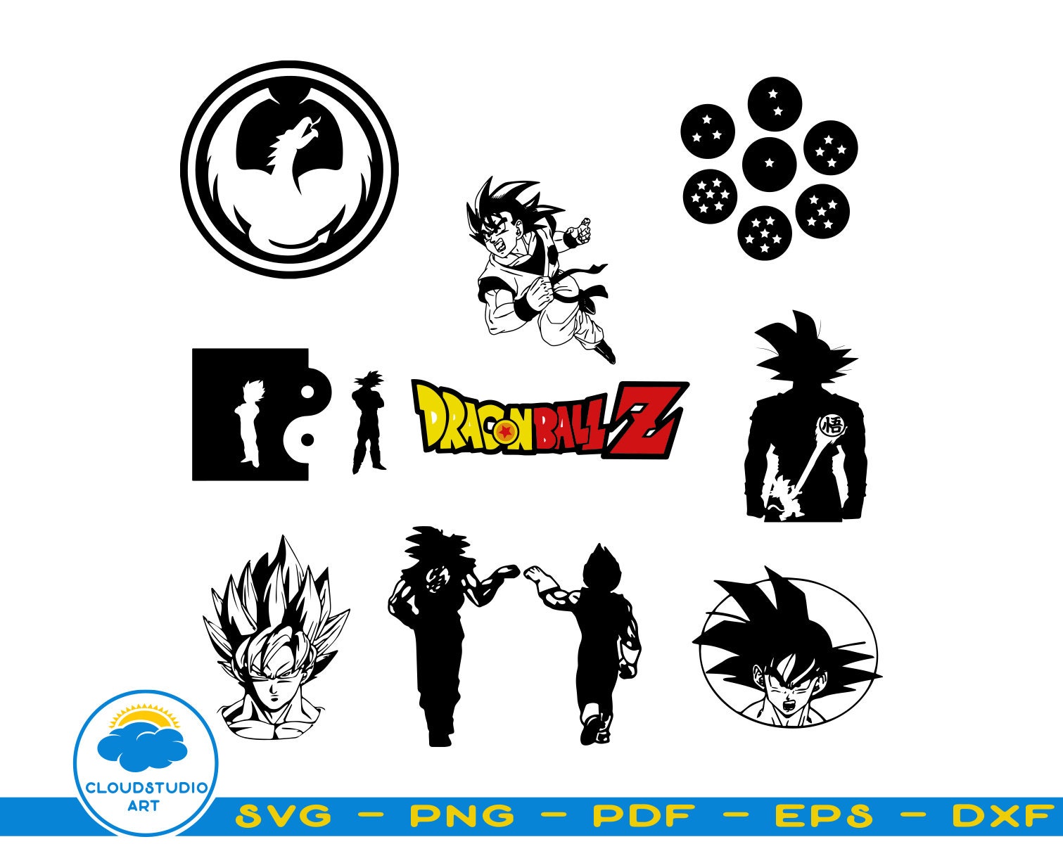 Dragon Ball Z Svg Dragon Ball Z Vector Pack SVG Dragon Ball | Etsy