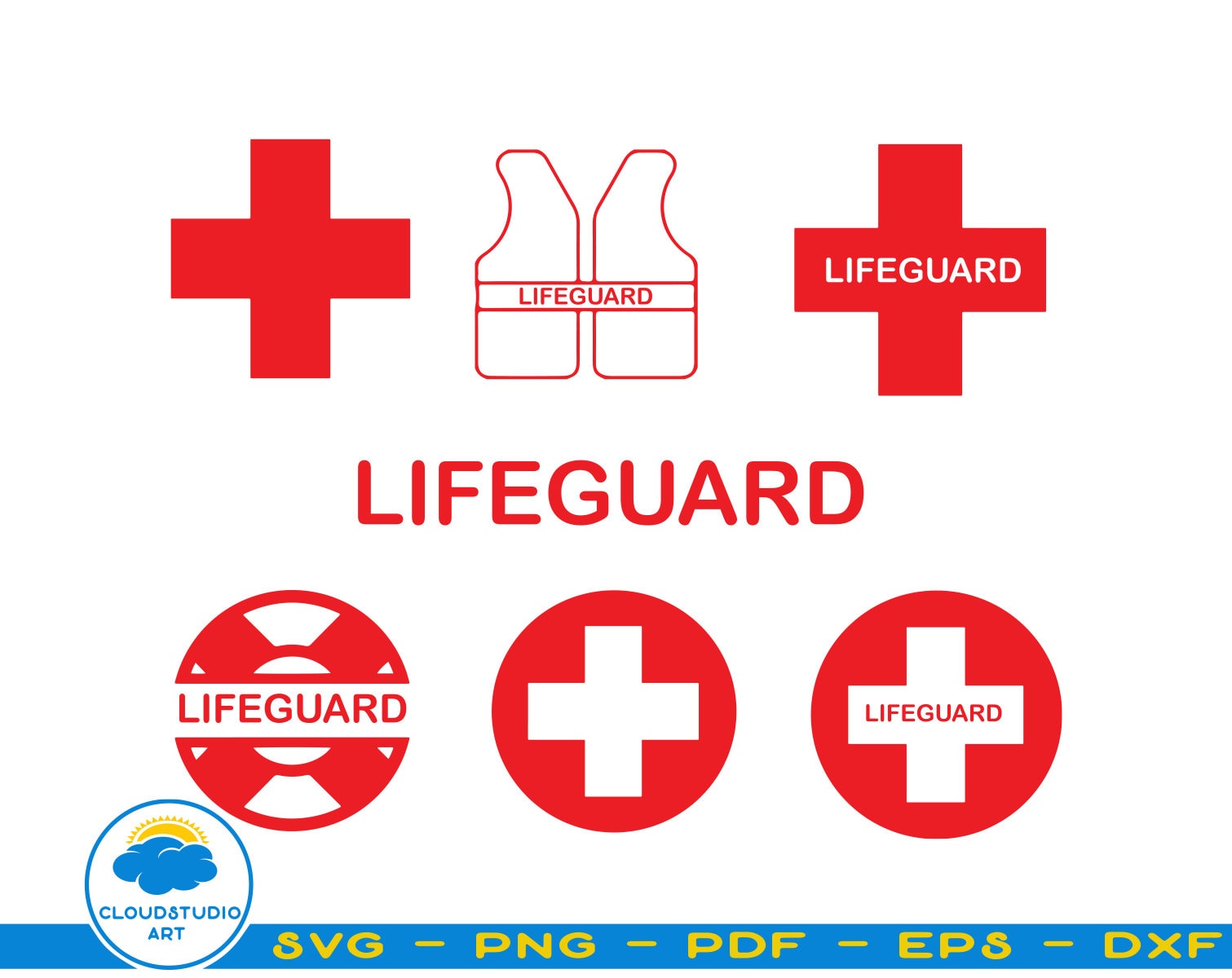 Lifeguard SVG Bundlelife Guard Svg Files for Cricutred Cross - Etsy Finland