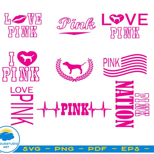 Love Pink SVG Bundle Clip Art VS Pink Nation SVG Digital | Etsy UK