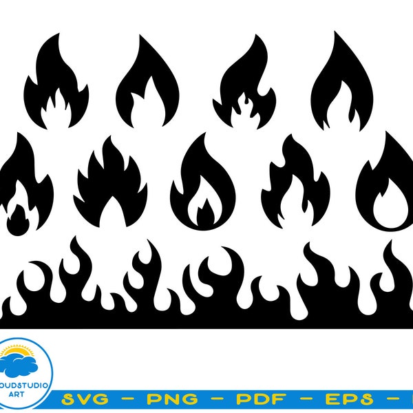 Flame Svg - Etsy