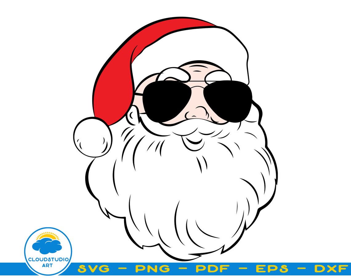 Santa Face Svgsanta Head SVG Cut Filessanta Claus - Etsy