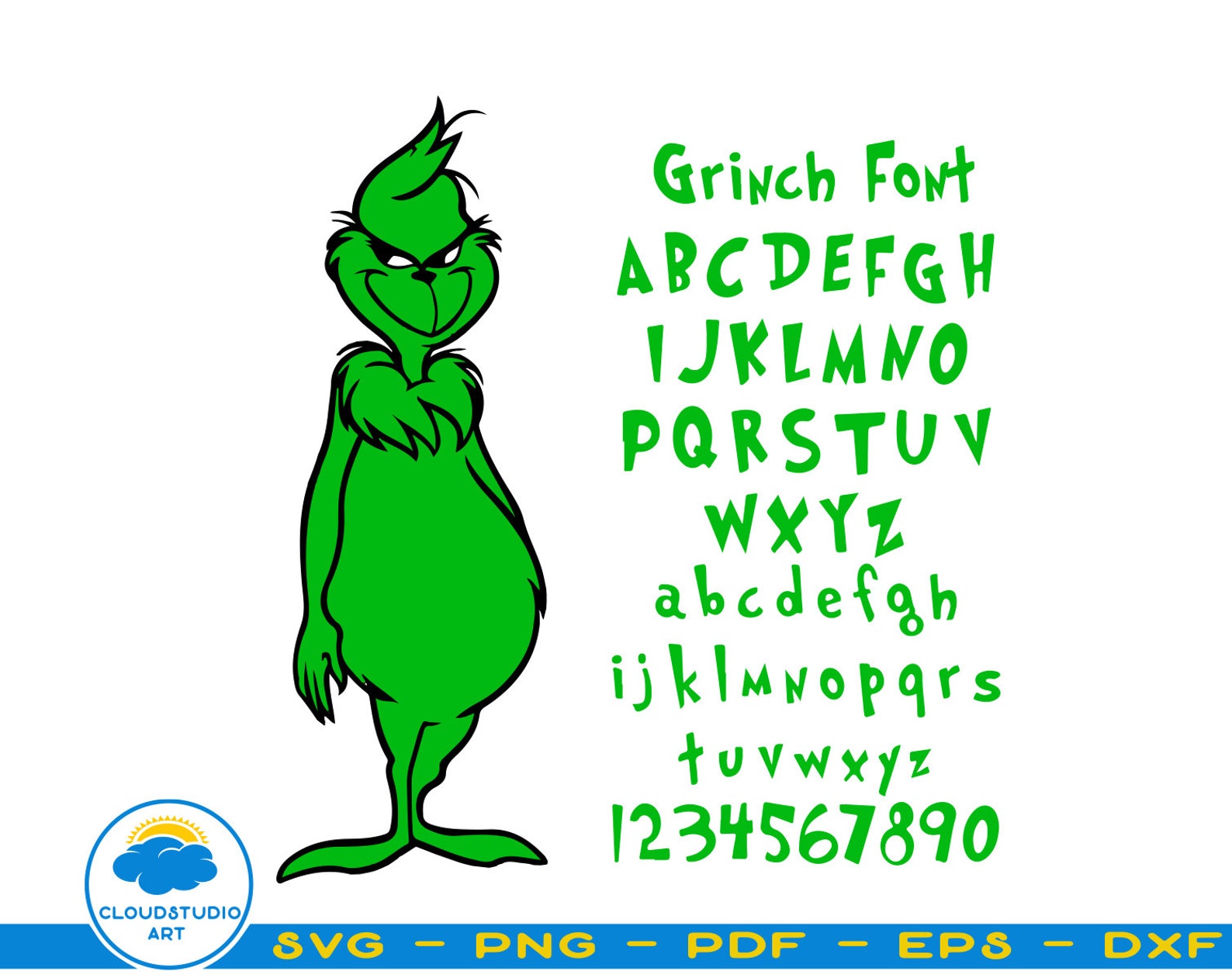 Grinch Font SVGGrinch Otf Grinch ClipartGrinch | Etsy