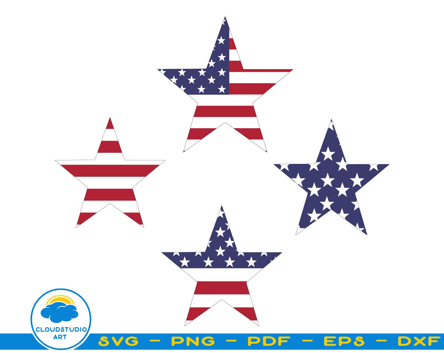 USA Flag Star Svgindependence Day Svgpatriotic Cut - Etsy