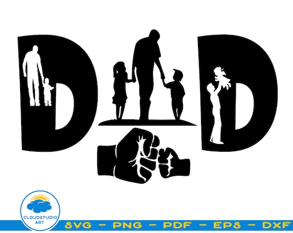 Dad Svg Dad Monogram SVgDad SilhouetteDad with | Etsy