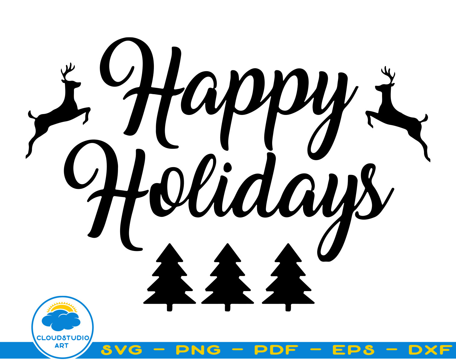 Happy Holidays SVG Christmas SVG Christmas Cut File Svg Cut - Etsy