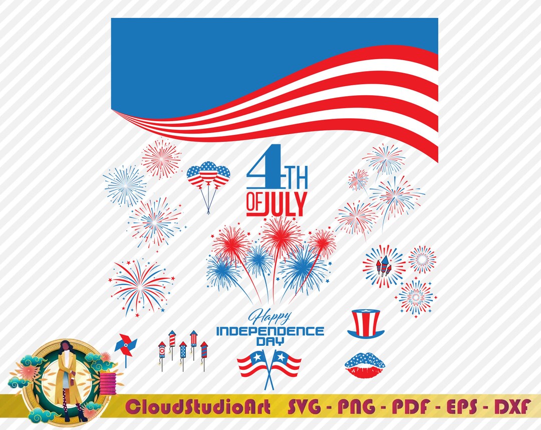 4th of July Svg Bundle Fireworks Svg & Png, 4th of July Fireworks, USA ...