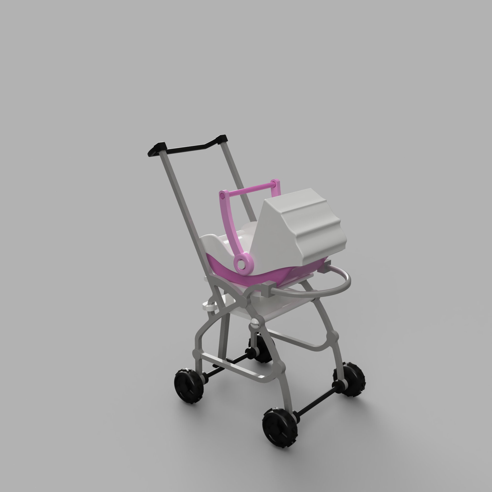 Barbie Stroller and Baby Carry Cot | 1:6 | Dollhouse Miniature | 3D ...