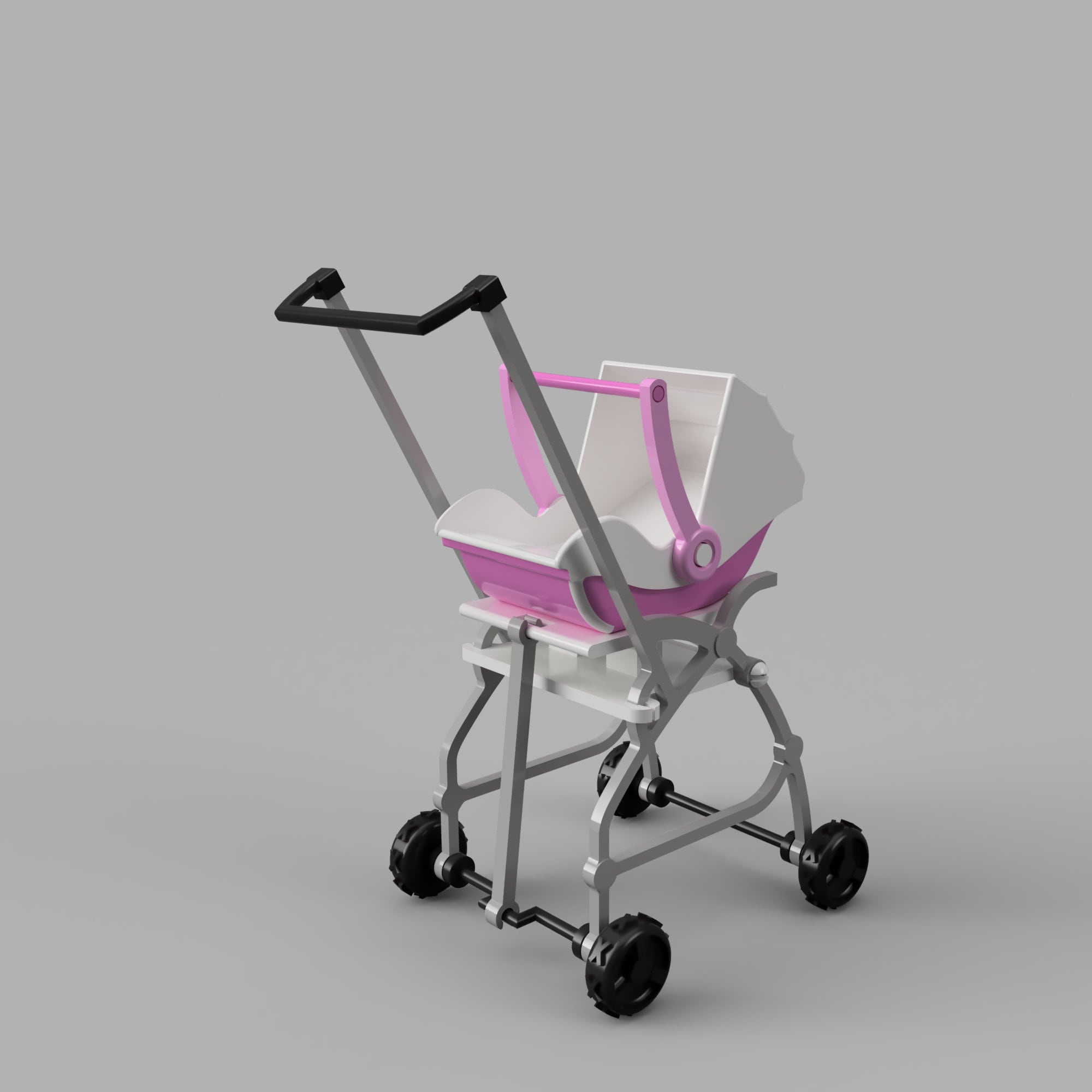 Barbie Stroller and Baby Carry Cot | 1:6 | Dollhouse Miniature | 3D ...
