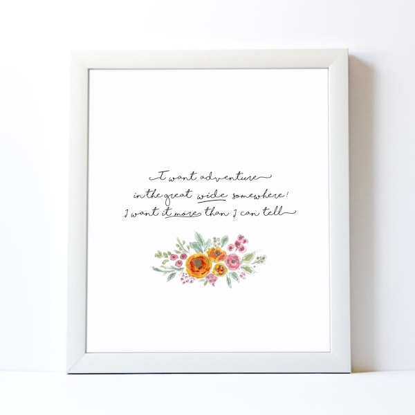 I Want Adventure in the Great Wide Somewhere - Etsy