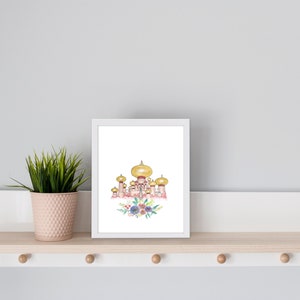 Jasmine Palace Watercolor Art, Watercolor Portrait of Agrabah Palace ...