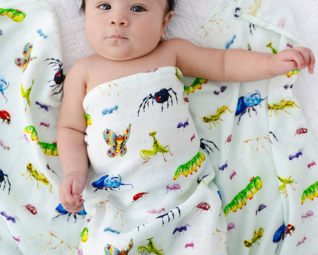 CUTE as a BUG Baby Blanket, Bamboo Swaddle, Newborn BAMBOO Swaddle ...