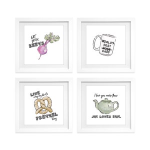 The Office Nursery Art Print Set of 4, the Office Art PRINT for Nursery ...