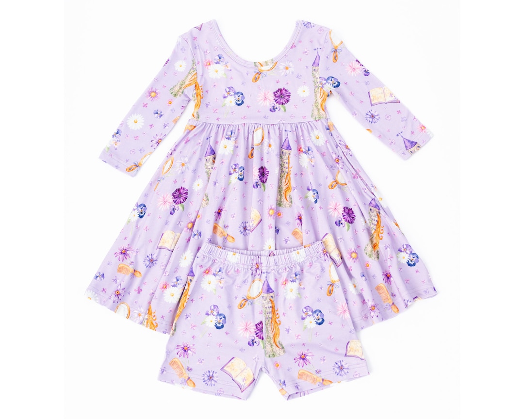 RAPUNZEL Bamboo Twirl DRESS, Princess Girls Dress, Purple Girls Twirl ...