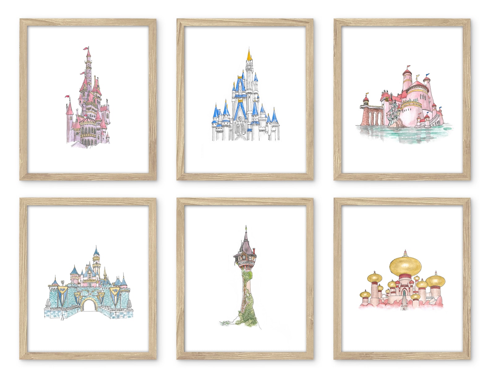 Beauty and the Beast CASTLE Art Princess BELLE Castle Art - Etsy