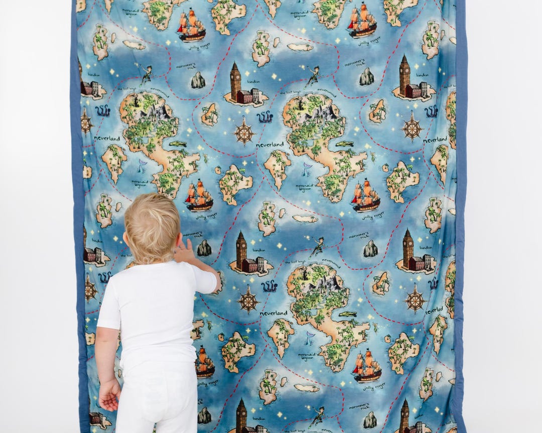HUGE Bamboo Peter Pan QUILT, Neverland Toddler Bed Comforter, Super ...