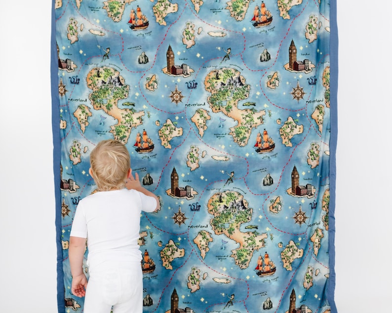 HUGE Bamboo Peter Pan QUILT, Neverland Toddler Bed Comforter, Super ...