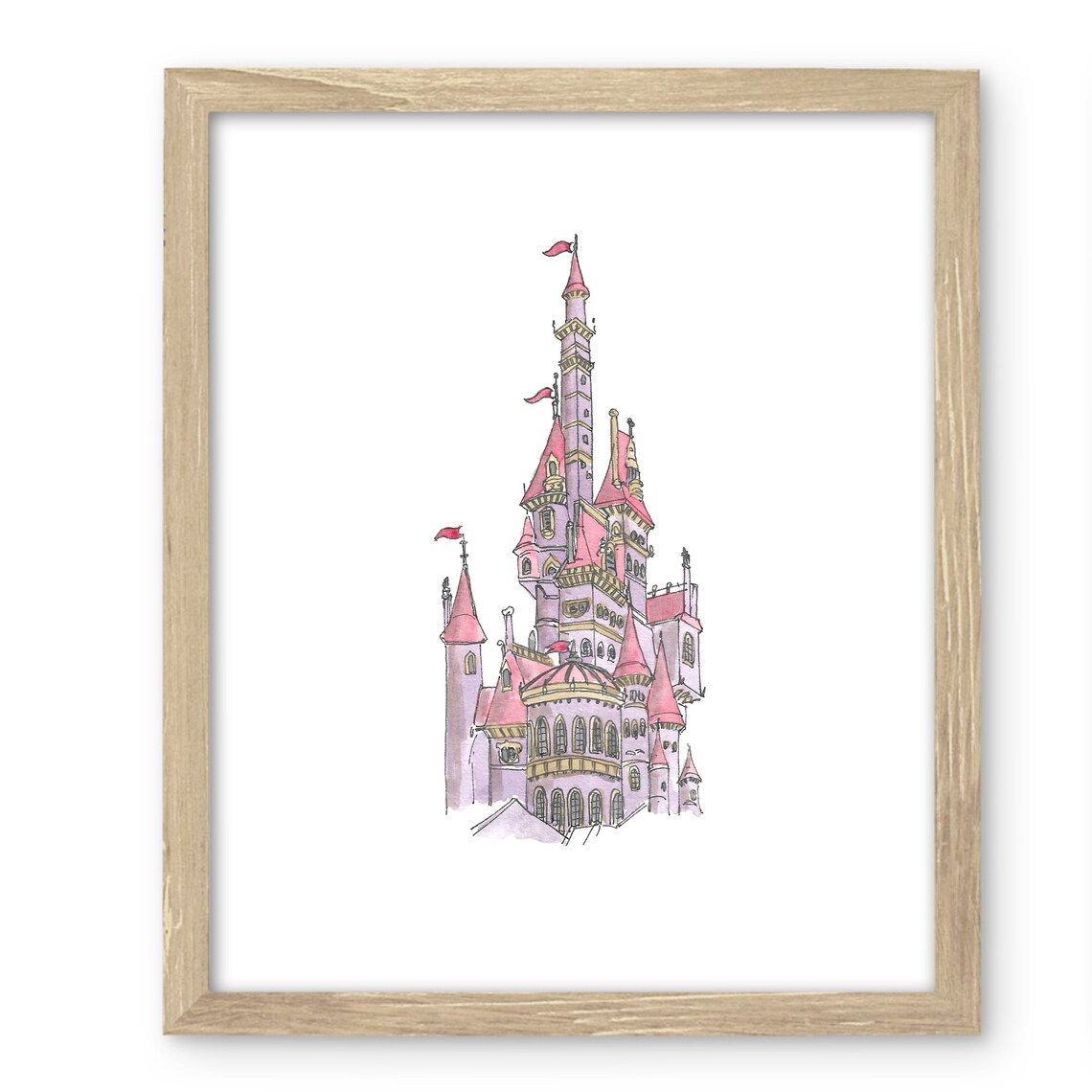 Beauty and the Beast CASTLE Art Princess BELLE Castle Art - Etsy
