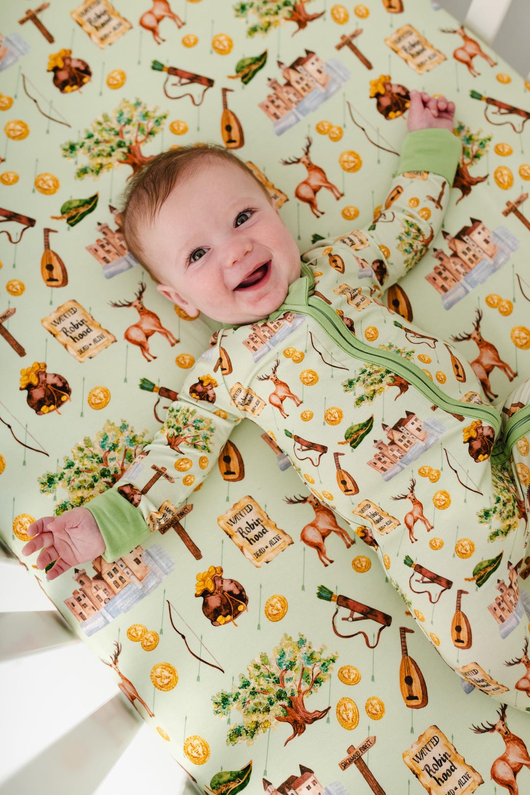 ROBIN HOOD Bamboo Baby Pajamas, Ren Faire Bamboo Baby, Green Bamboo ...